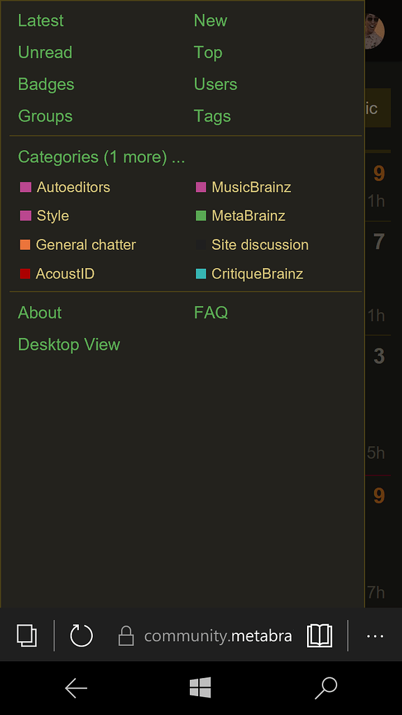 Show more categories in popup menu - Site discussion - MetaBrainz Community Discourse