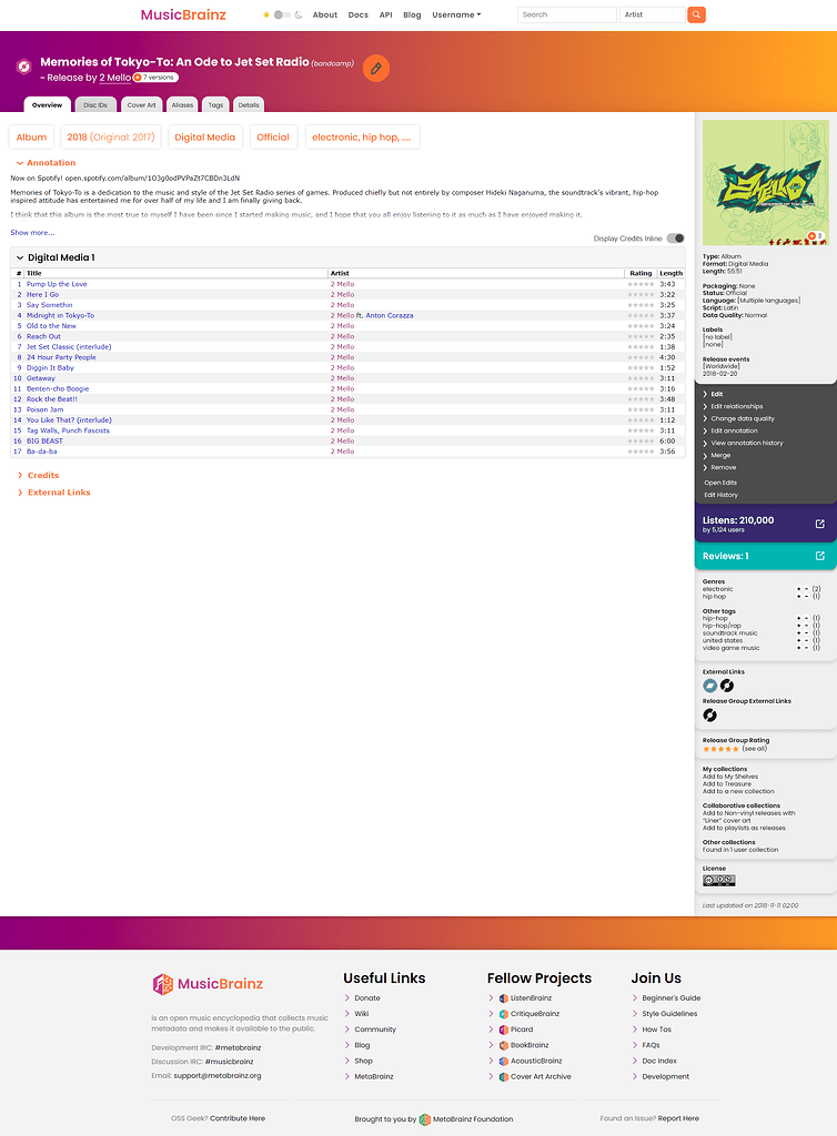 Release Page Design Mockup - MusicBrainz - MetaBrainz Community Discourse
