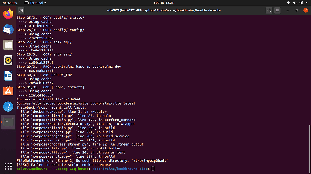 Error while setting up bookbrainz database server - BookBrainz - MetaBrainz Community Discourse