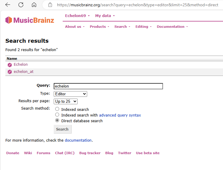 What is Direct database search used for? - MusicBrainz - MetaBrainz ...